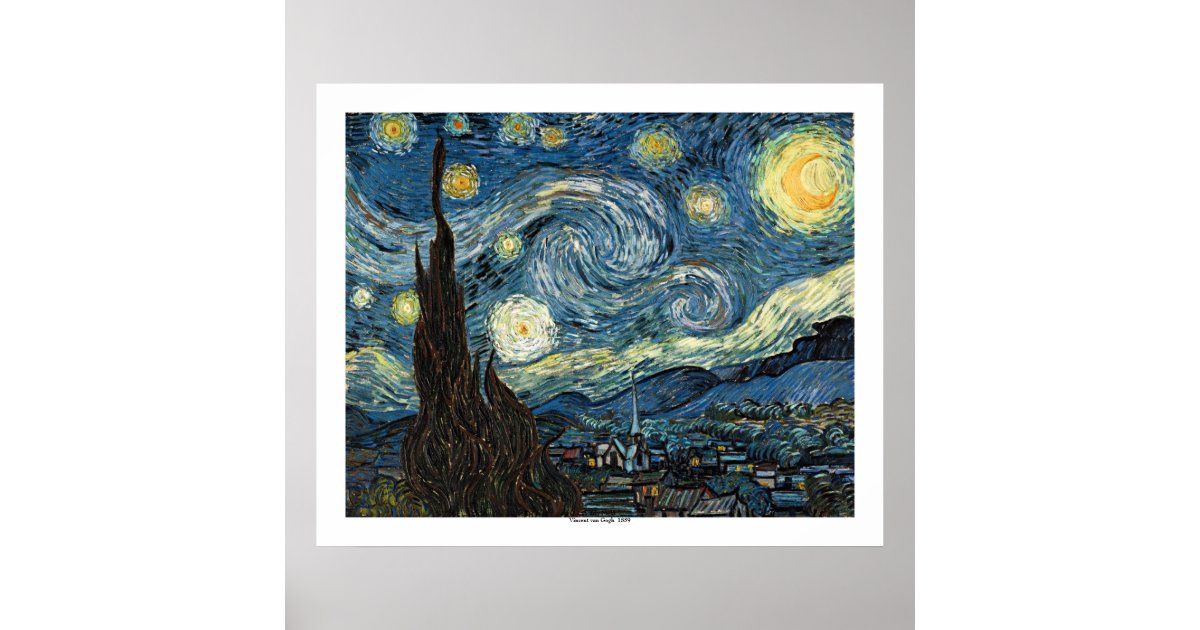 Starry Night by Vincent van Gogh Poster | Zazzle