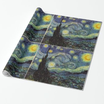Starry Night by Vincent van Gogh. Wrapping Paper | Zazzle
