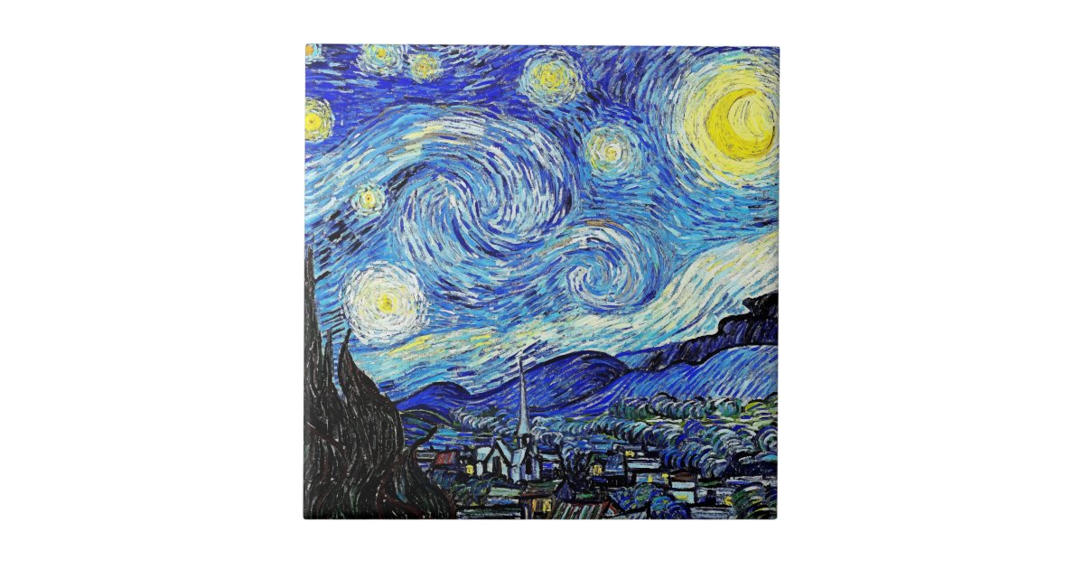 Starry Night Ceramic Tile | Zazzle
