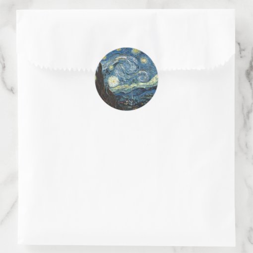 Starry Night Classic Round Sticker | Zazzle