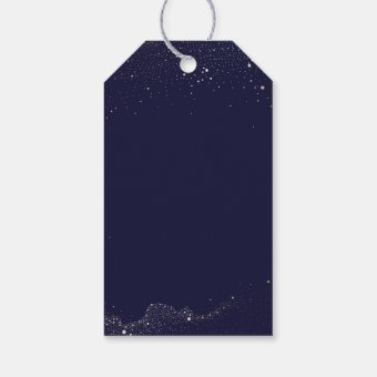 Starry Night Crescent Moon Navy and Gold Wedding Gift Tags | Zazzle