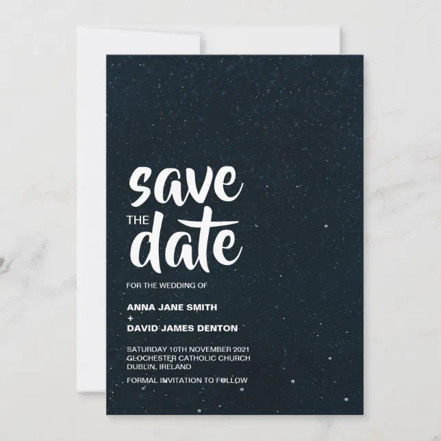 Starry Night Dreamy Save The Date Invitation | Zazzle