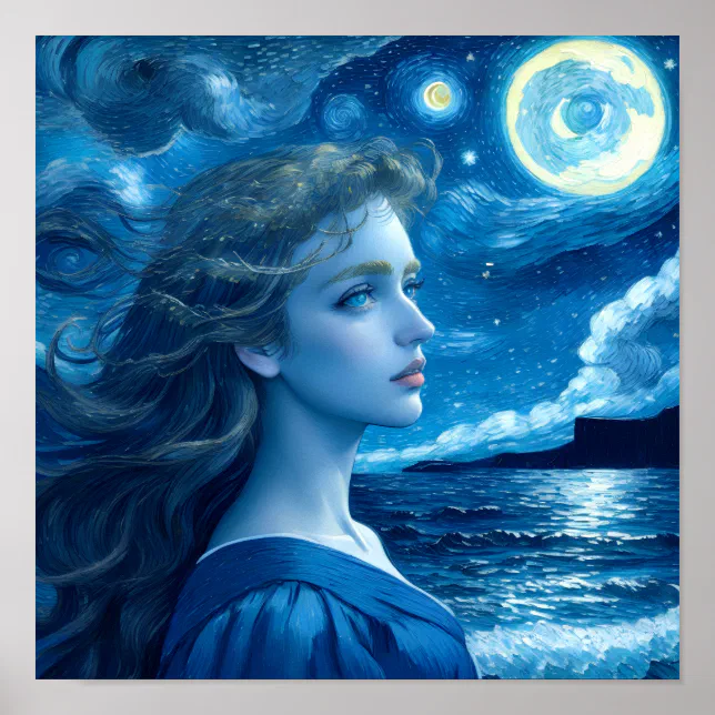 Starry Night - Greek Goddess Fantasy Poster #12 | Zazzle