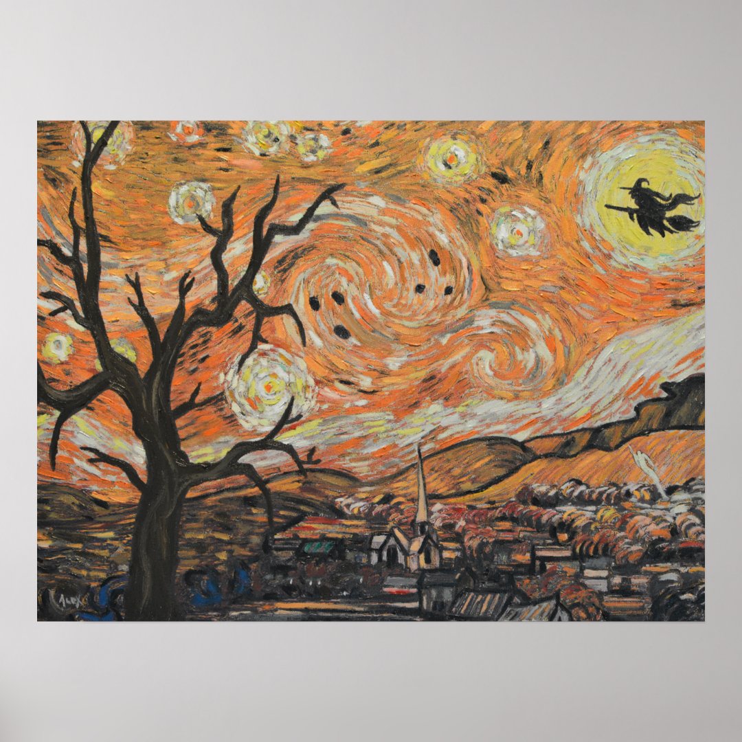 Starry Night Halloween Poster | Zazzle