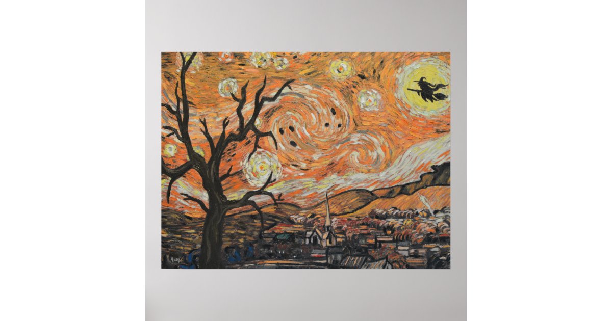 Starry Night Halloween Poster | Zazzle