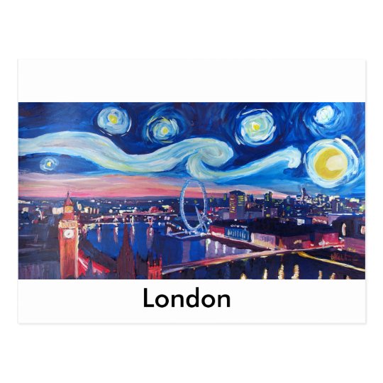 Starry night in London Postcard | Zazzle.com