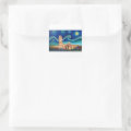 Starry Night in Pisa with Leaning Tower Square Sticker | Zazzle