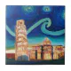 Starry Night in Pisa with Leaning Tower Tile | Zazzle
