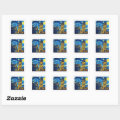 Starry Night Leaning Tower Of Pisa Italy Square Sticker | Zazzle
