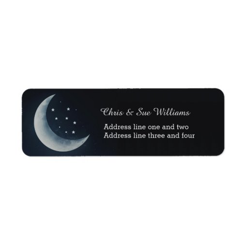 Starry Night Moon and Stars Elegant Custom Label | Zazzle