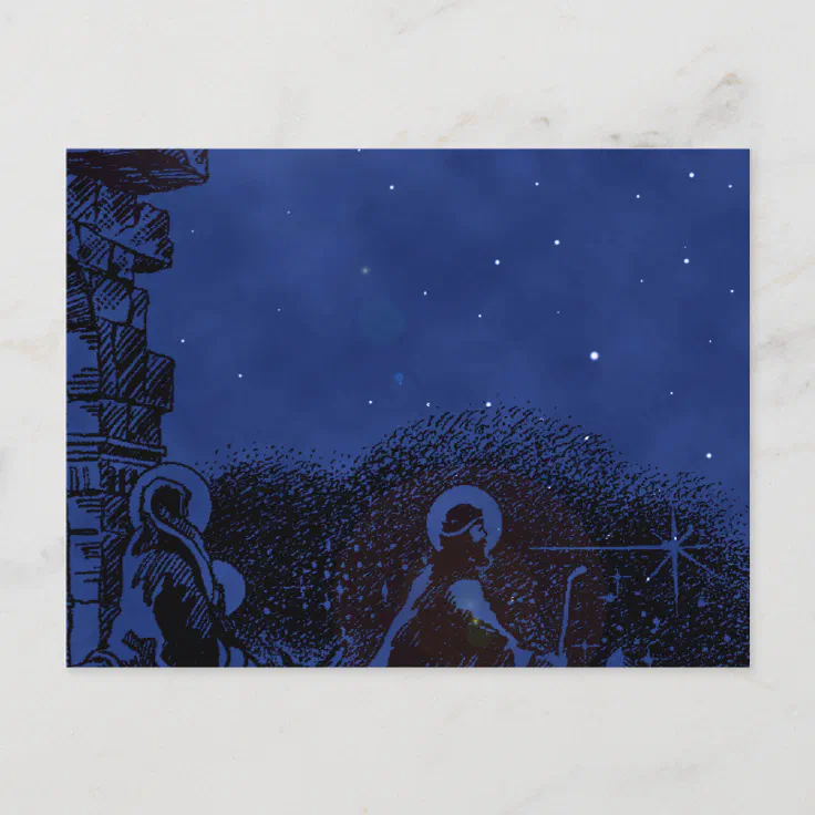 Starry Night Nativity Postcard | Zazzle