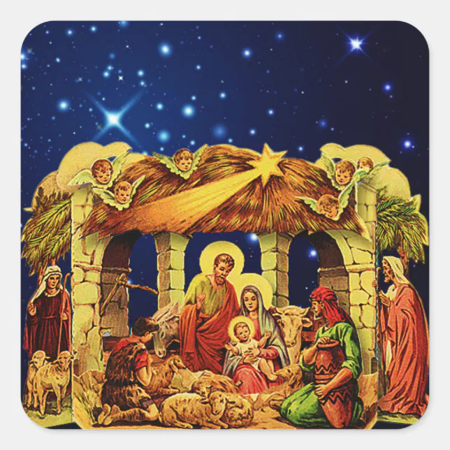Starry Night Nativity Sticker | Zazzle
