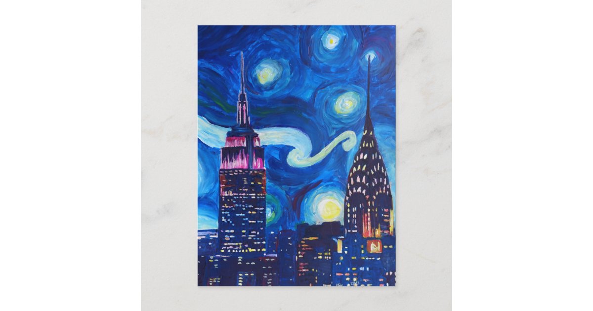 Starry Night New York Postcard | Zazzle