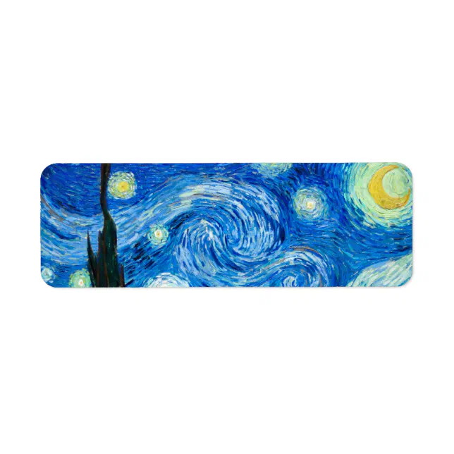Starry Night Painting By Painter Vincent Van Gogh Label | Zazzle