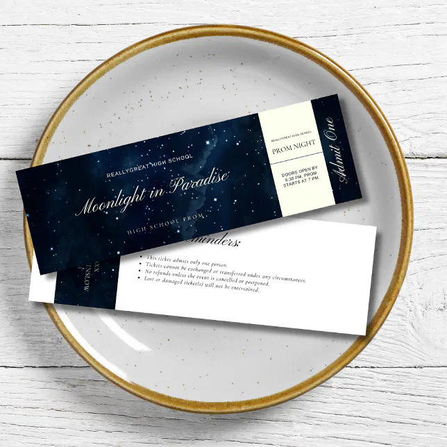 Starry Night Prom Ticket, Night Under The Stars Pr Invitation | Zazzle