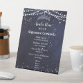 Starry Night Quinceanera Sweet 16 Bar Drink Menu Pedestal Sign | Zazzle
