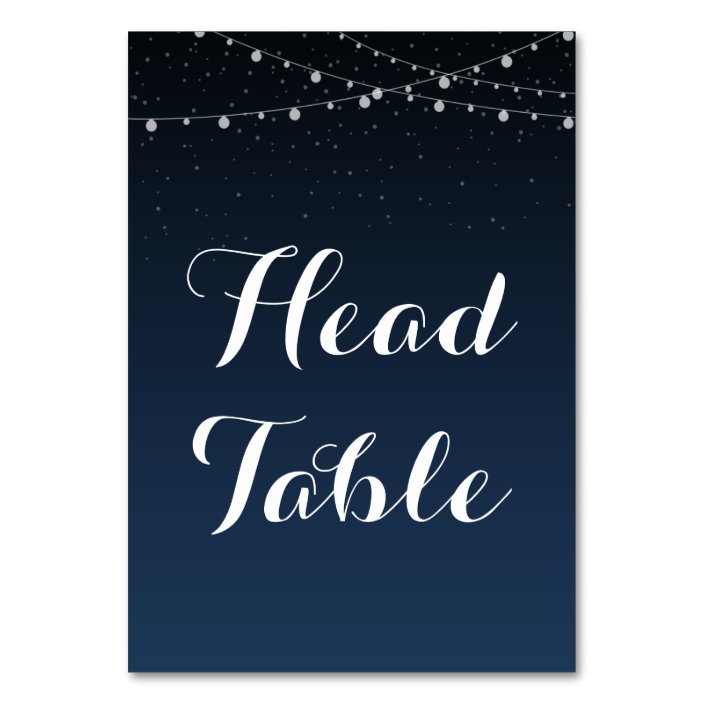 Starry Night Rustic Wedding Head Table Sign Table Number | Zazzle.com