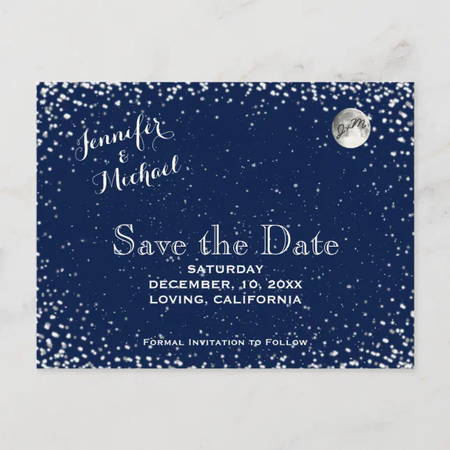 Starry Night Save the Date Announcement Postcard | Zazzle