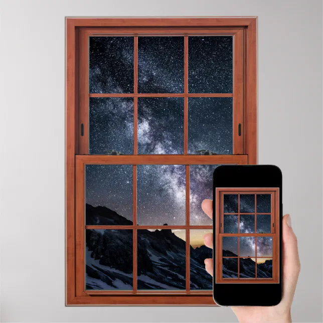 Starry Night Skies Window Illusion - Fake Window Poster | Zazzle