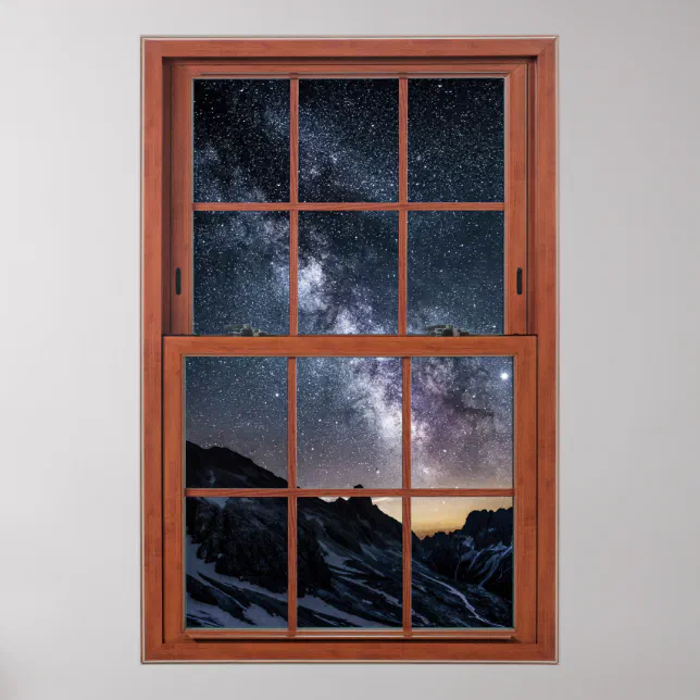 Starry Night Skies Window Illusion - Fake Window Poster | Zazzle