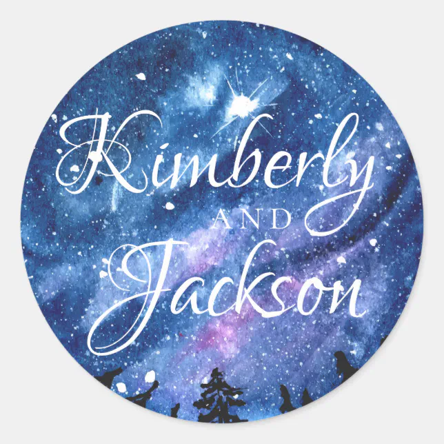 Starry Night Sky Classic Round Sticker | Zazzle