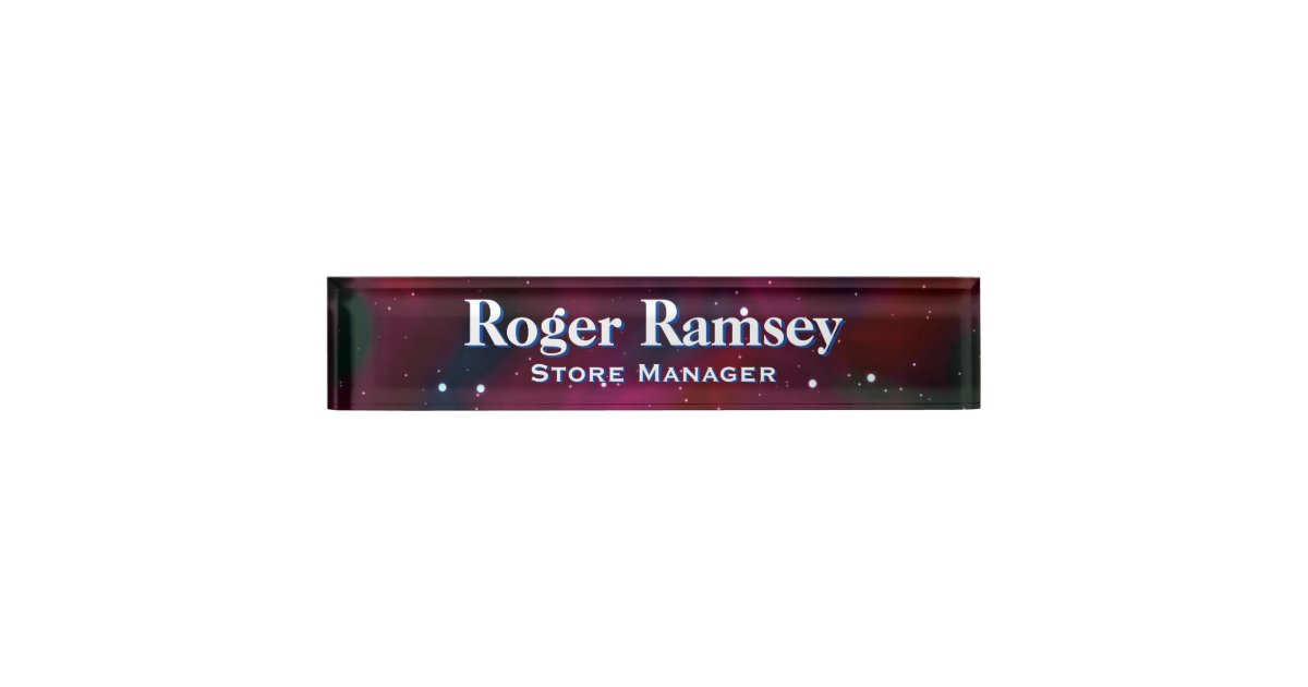 Starry Night Sky Desk Nameplate | Zazzle