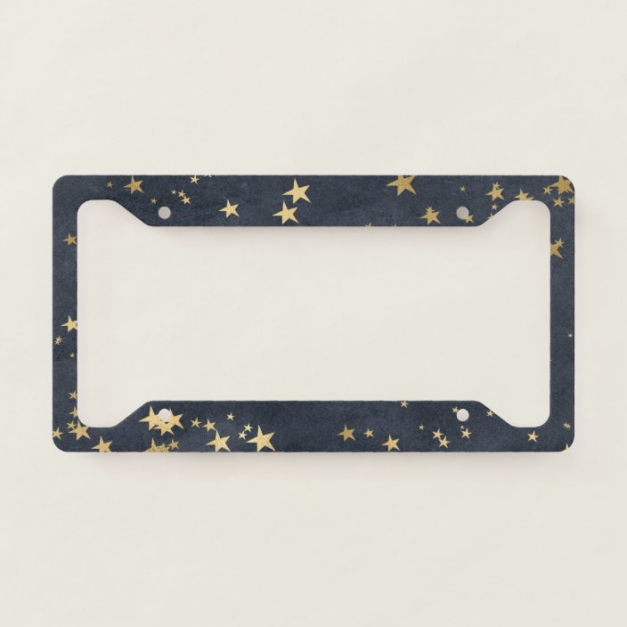 Starry Night Sky Golden Stars Astrology Lover License Plate Frame ...