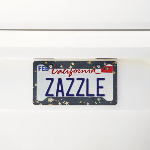 Starry Night Sky Golden Stars Astrology Lover License Plate Frame | Zazzle