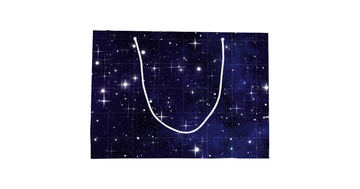 Starry Night Sky Grid Large Gift Bag | Zazzle