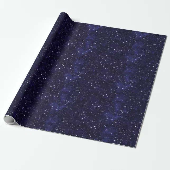 Starry Night Sky Grid Wrapping Paper | Zazzle