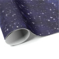 Starry Night Sky Grid Wrapping Paper | Zazzle