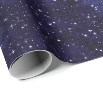 Starry Night Sky Grid Wrapping Paper | Zazzle