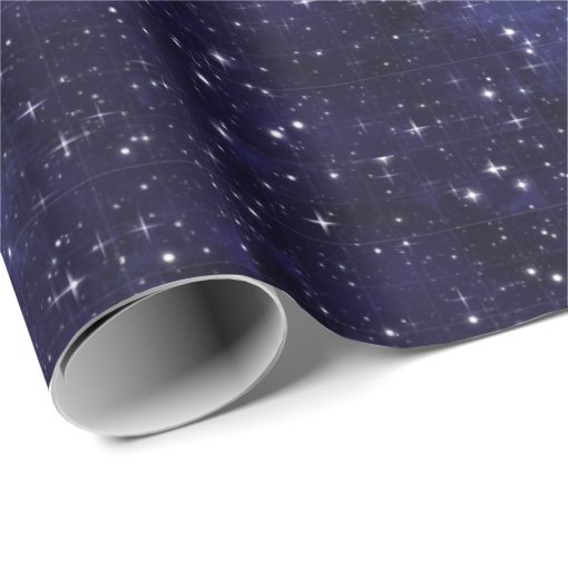 Starry Night Sky Grid Wrapping Paper | Zazzle