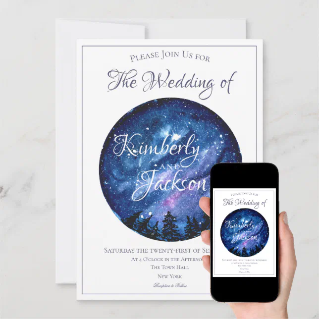 Starry Night Sky Invitation | Zazzle
