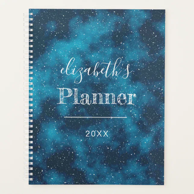 Starry Night Sky Personalized Blue 2024 Planner | Zazzle