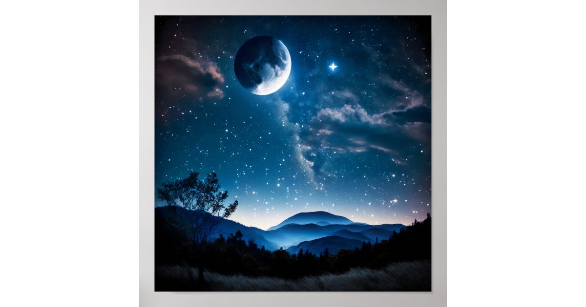 Starry Night Sky Poster | Zazzle