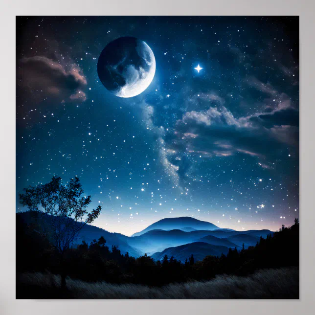 Starry Night Sky Poster | Zazzle