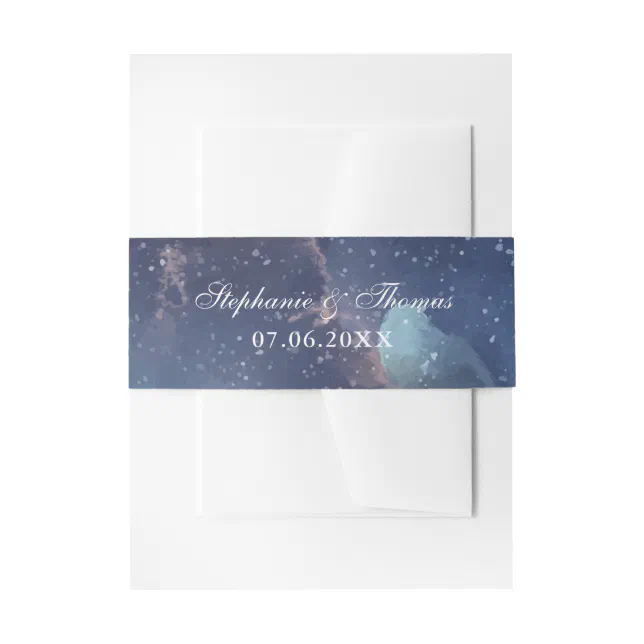 Starry Night Sky Return Address Label Invitation Belly Band | Zazzle