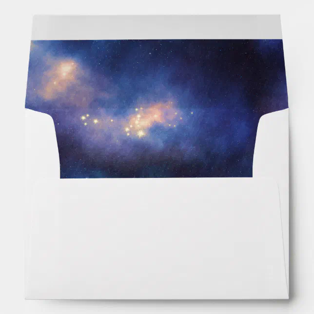 Starry Night Sky Wedding Envelope | Zazzle