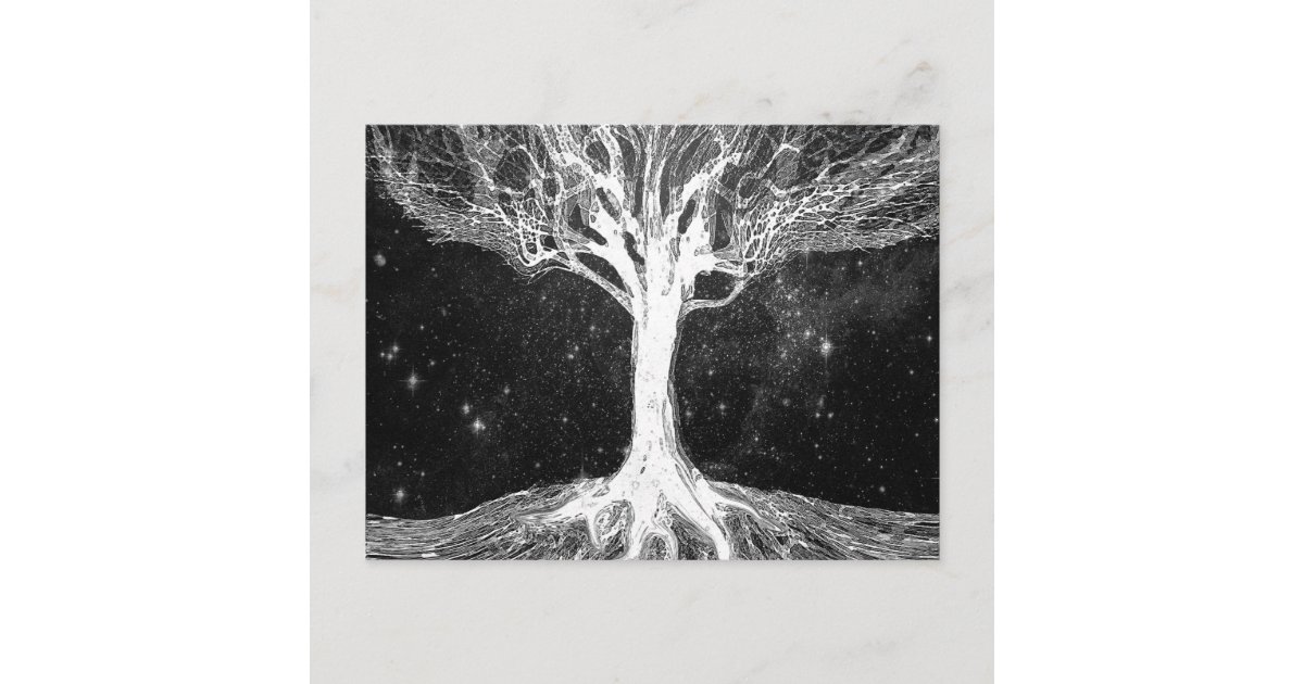 Starry Night Tree of Life Postcard | Zazzle