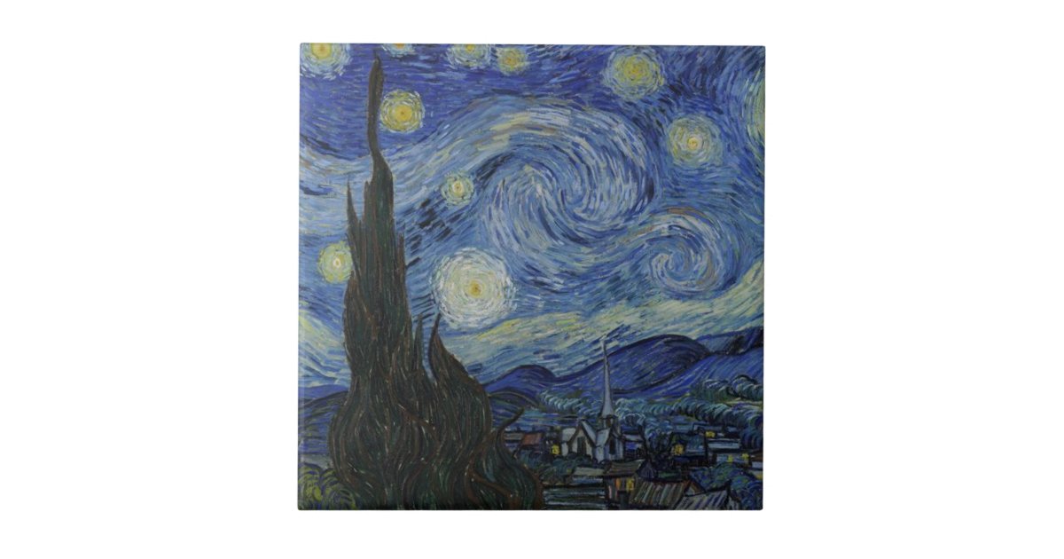 Starry Night - Van Gogh Ceramic Tile | Zazzle