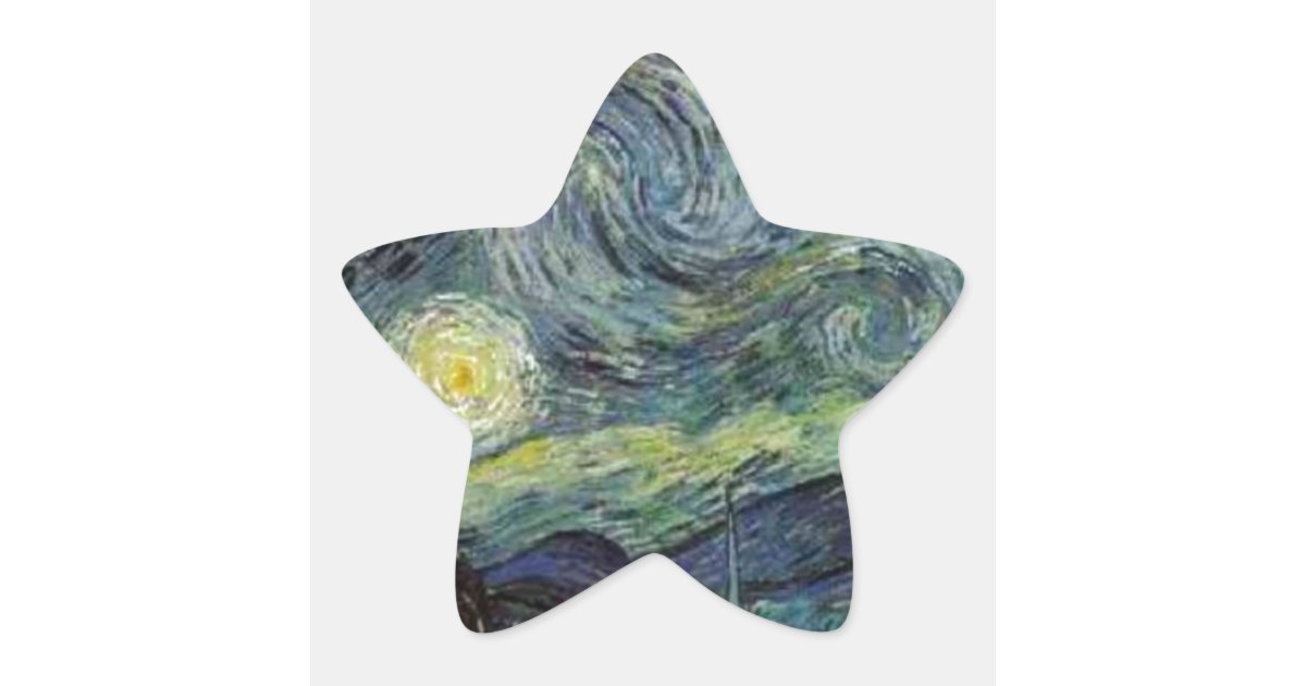 Starry Night - van Gogh Star Sticker | Zazzle