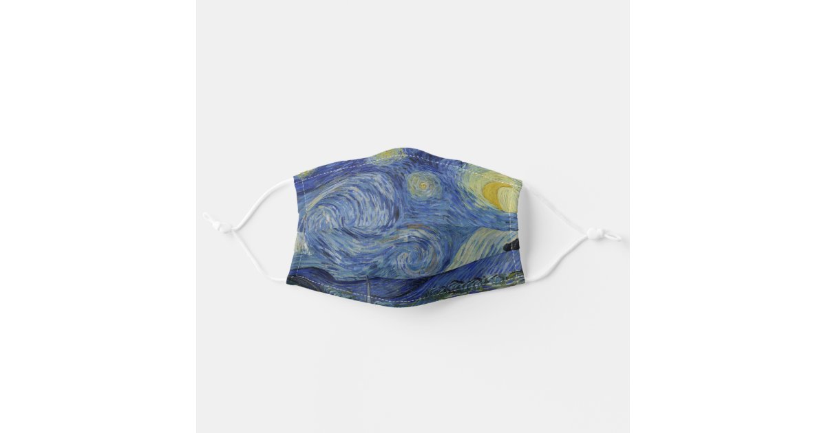 Starry Night Vincent van Gogh Fine Art Painting Adult Cloth Face Mask ...