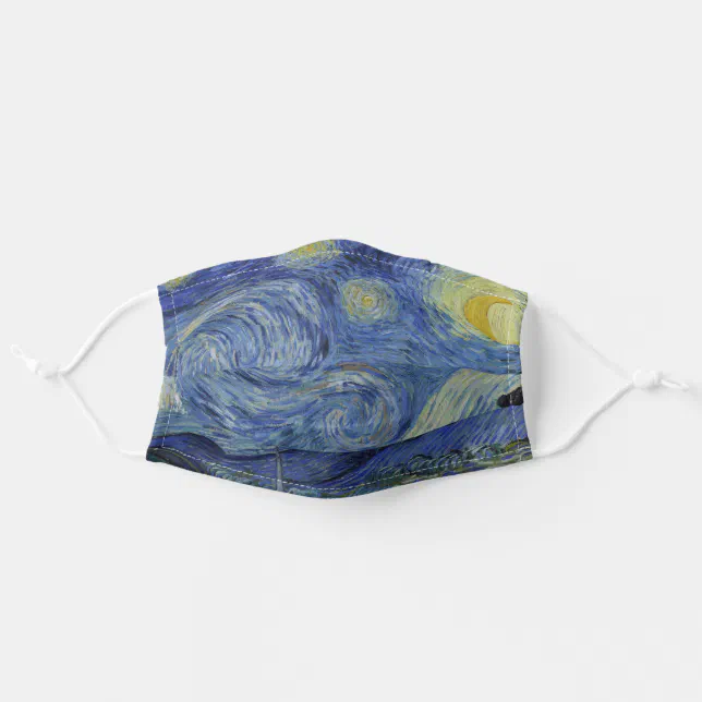Starry Night Vincent van Gogh Fine Art Painting Adult Cloth Face Mask ...