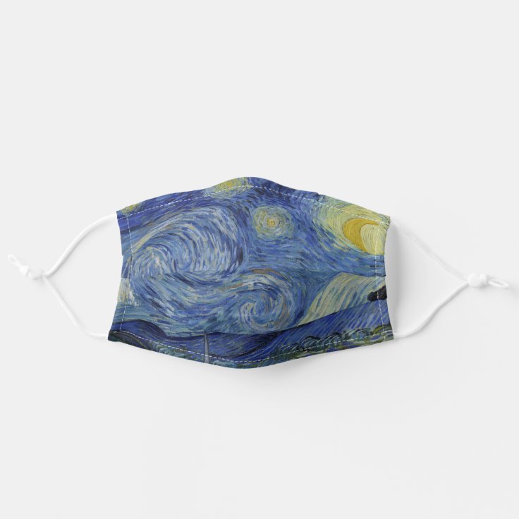 Starry Night Vincent van Gogh Fine Art Painting Adult Cloth Face Mask ...