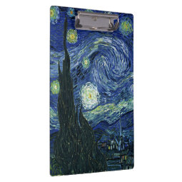 Starry Night Vincent van Gogh Fine Art Painting Clipboard | Zazzle