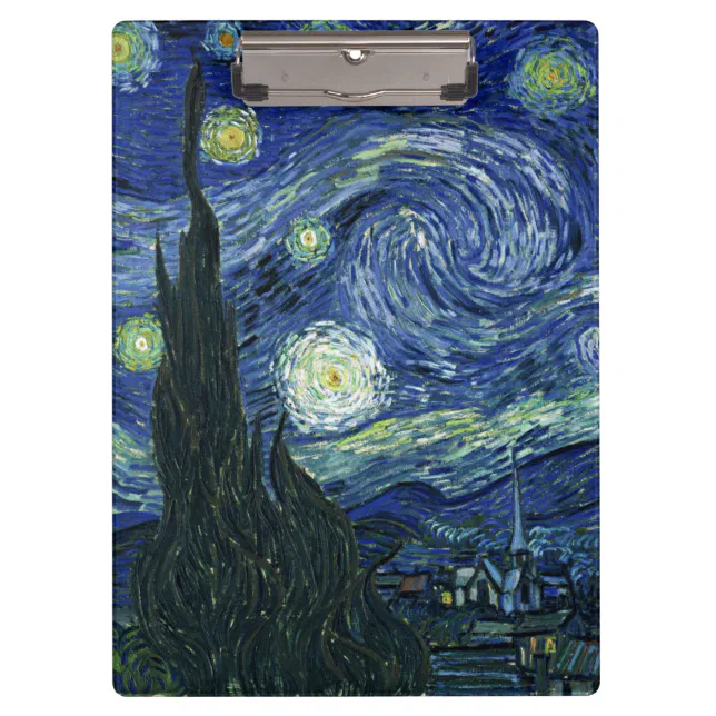 Starry Night Vincent van Gogh Fine Art Painting Clipboard | Zazzle