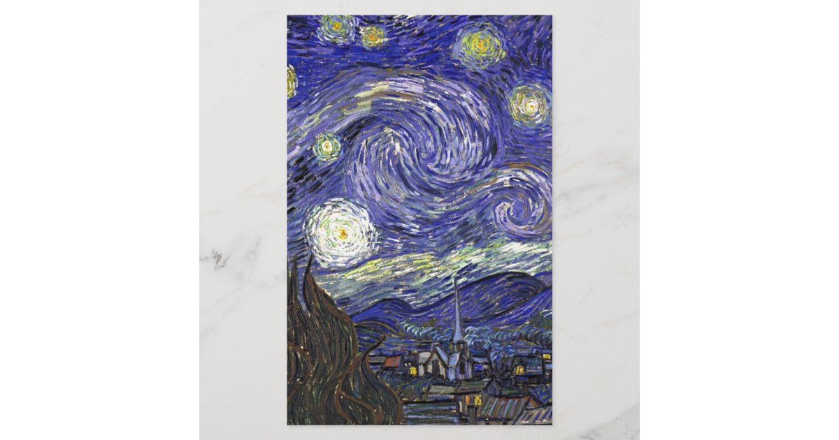 Starry Night, Vincent Van Gogh. Stationery | Zazzle