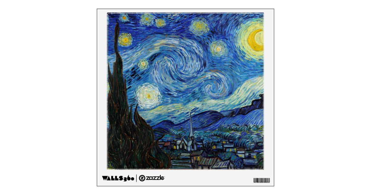 Starry Night, Vincent van Gogh Wall Decal | Zazzle