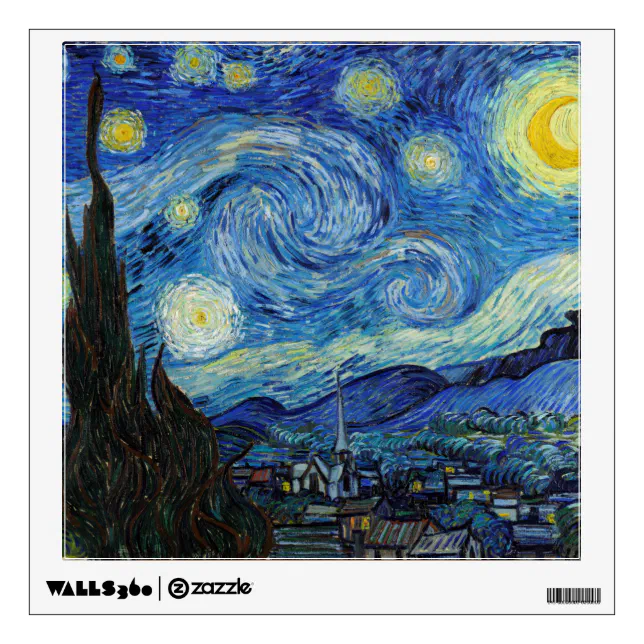 Starry Night, Vincent van Gogh Wall Decal | Zazzle